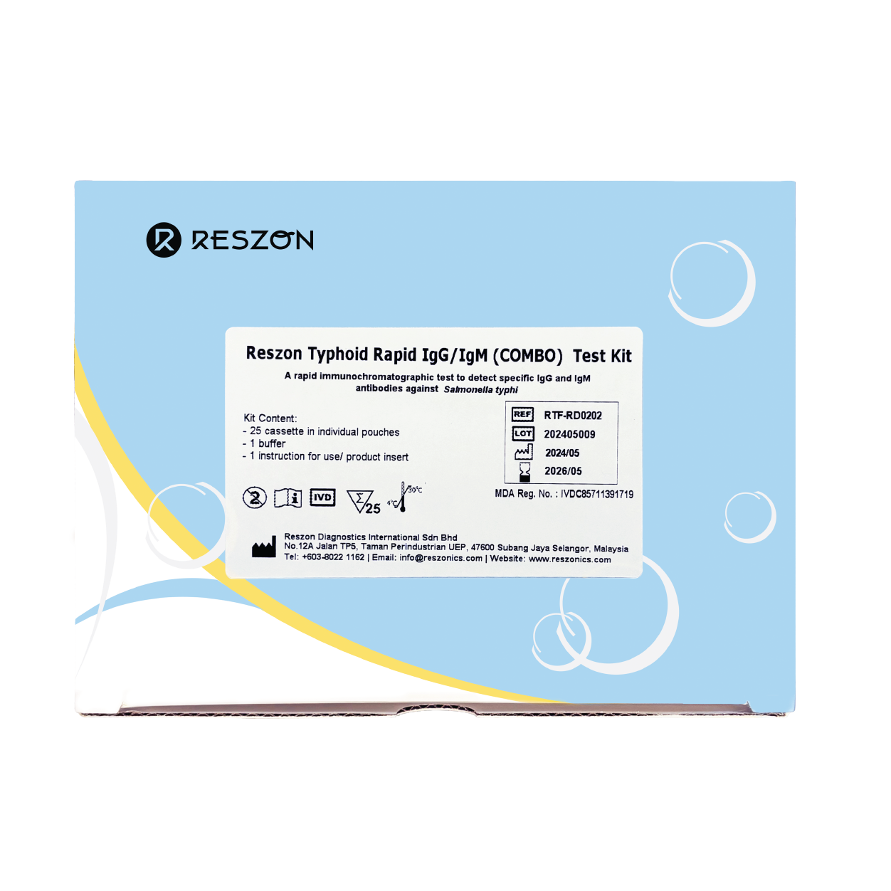 Typhoid IgG/IgM Combo Rapid Test Supplier | Reszon Diagnostics